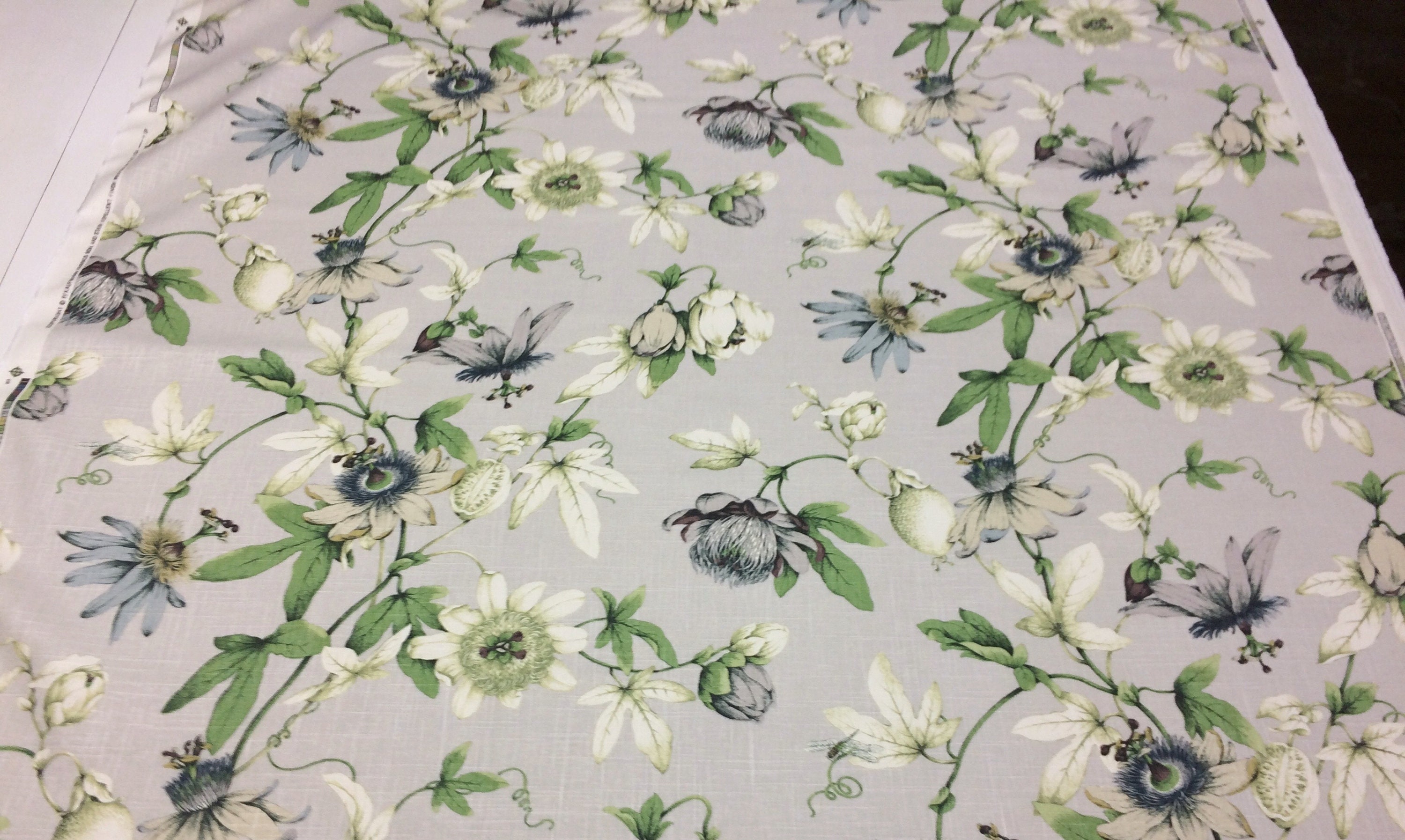 Ballard Designs LOTTIE GRAY Passion Fruit Florals Dragonflies Linen ...