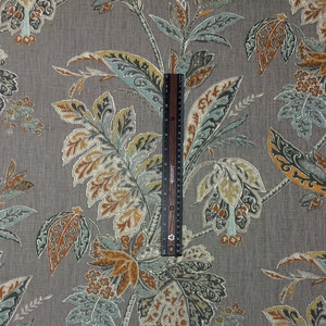 Ballard Designs CANDICE TUMERIC Gray Luxurious Floral 100% Linen ...