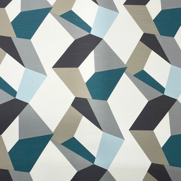 Modern Teal Fabric - Etsy