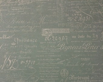 French Script Fabric | Etsy