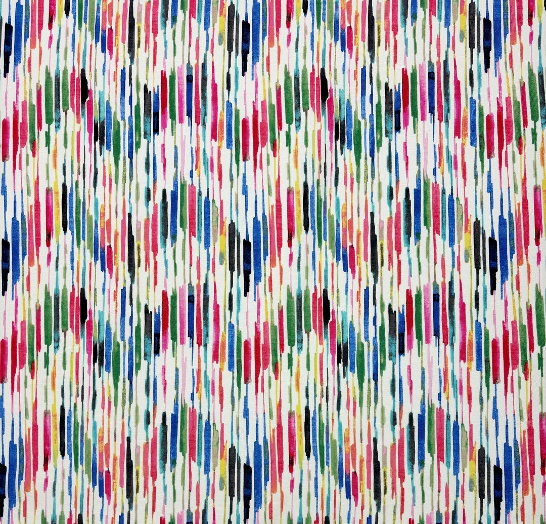 KELLY RIPA DRIZZLE Petunia Green Pink Geo Chevron Drapery Upholstery ...