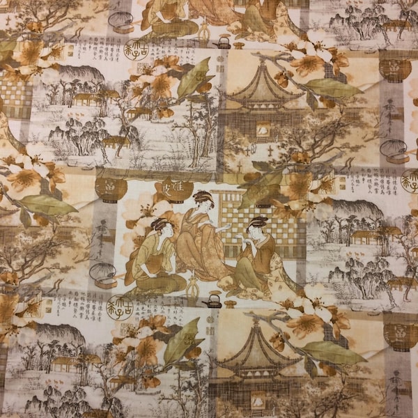 Asian Print Fabric - Etsy