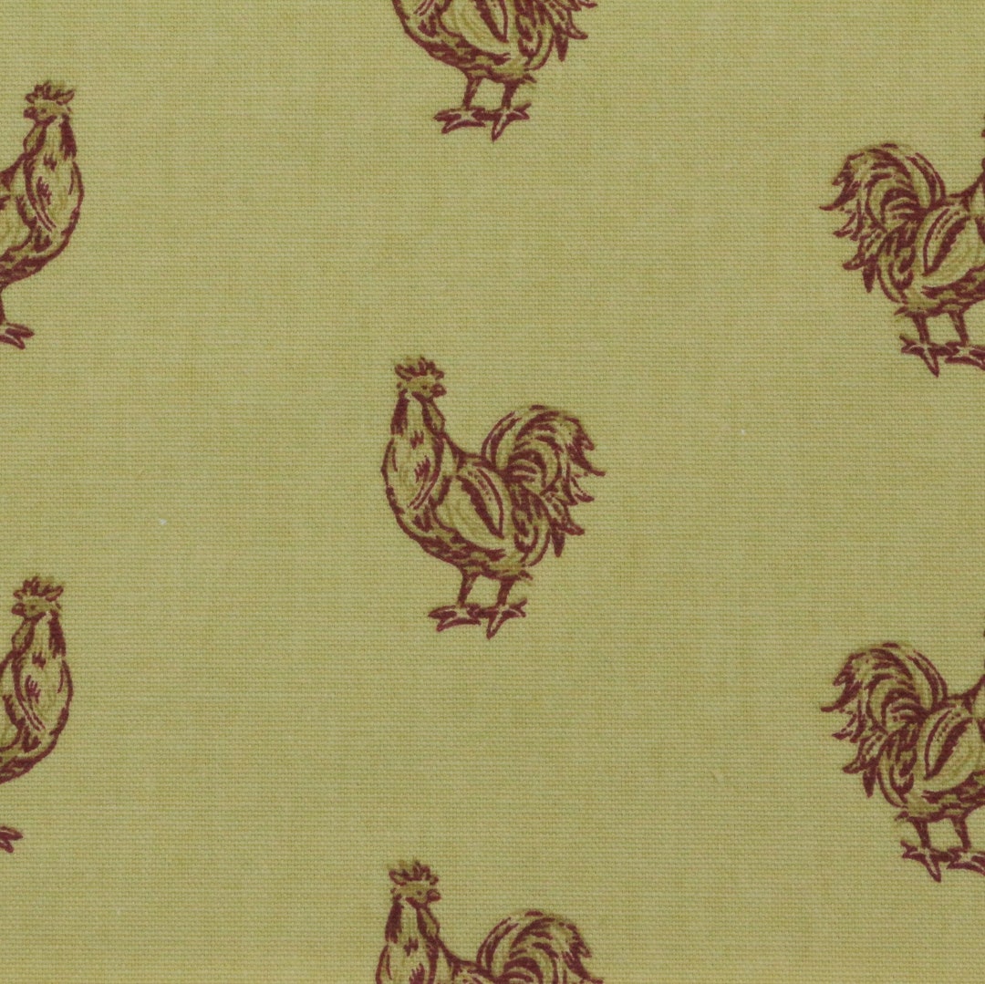 PECKING ORDER Red ROOSTERS Chickens Golden Beige Pillow Craft Drapery ...