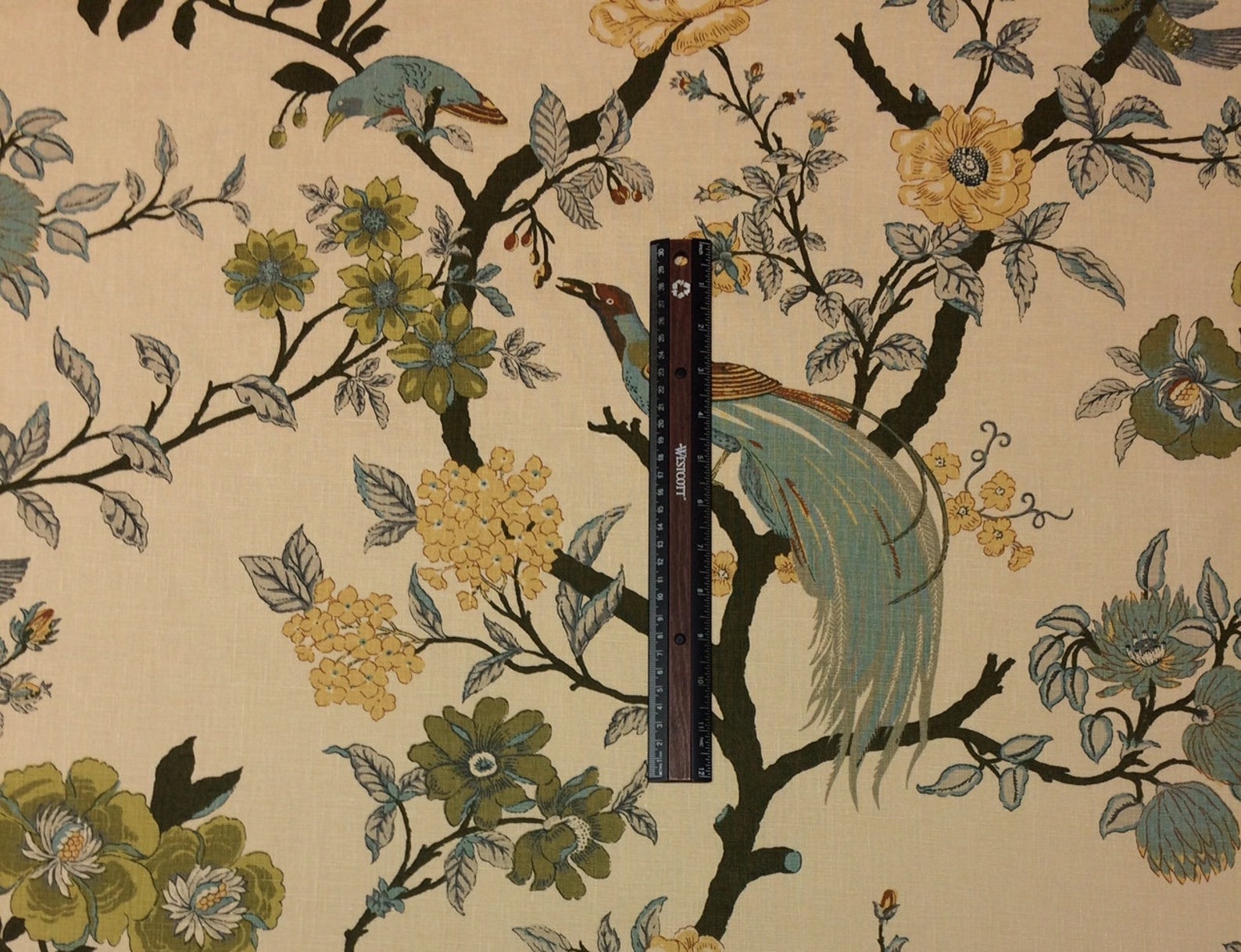 Ballard Designs WILLA PARCHMENT Exotic Bird Floral 100% Linen - Etsy