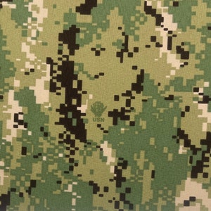 NWU Type III Digital Green AOR2 NAVY Logo 3oz Taslan Nylon Military ...