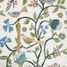 Ballard Designs LYLE GREEN Blue Song Birds Floral Vine Drapery Curtains ...