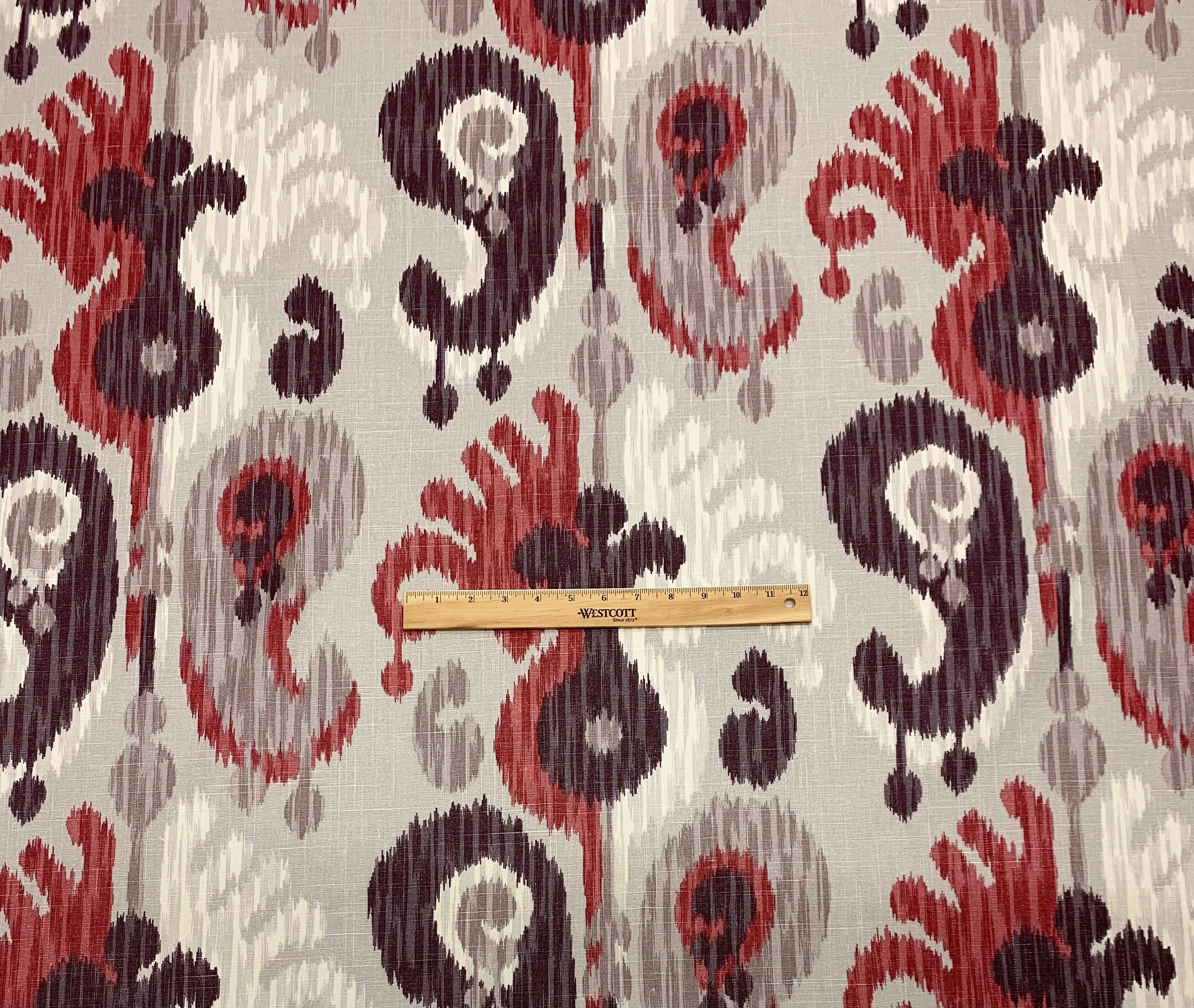 BRAEMORE JOURNEY WINE Purple Lavender Red Ikat Bethesda Linen | Etsy