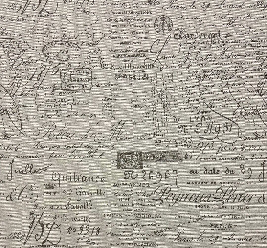 Ballard Designs DOCUMENT BROWN French Script Designer Craft Pillow ...