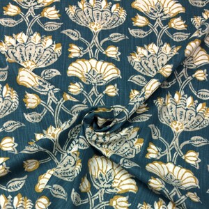 ROBERT ALLEN PRADESH Frame Jade Blue Floral Upholstery Craft Cushion ...