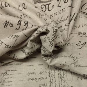 Ballard Designs DOCUMENT BROWN French Script Designer Craft Pillow ...