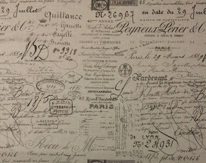 Ballard Designs DOCUMENT BROWN French Script Designer Craft Pillow ...