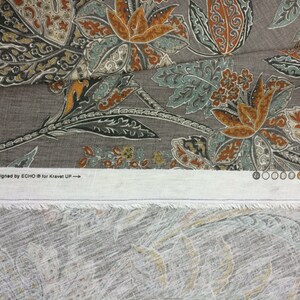 Ballard Designs CANDICE TUMERIC Gray Luxurious Floral 100% Linen ...