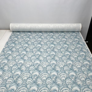 Ballard Designs FRIPP BLUE Ivory Italian Feathery Pattern Drapery ...