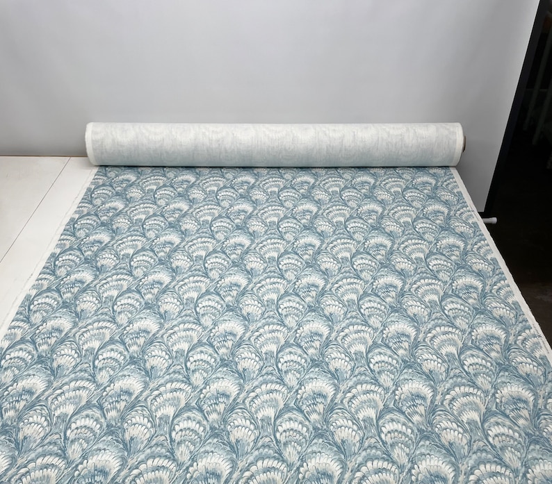 Ballard Designs FRIPP BLUE Ivory Italian Feathery Pattern - Etsy