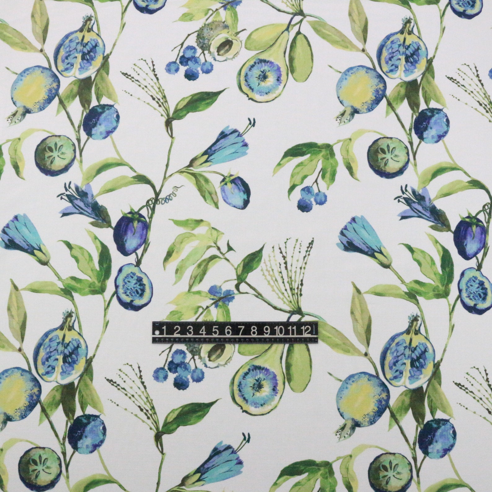 Ballard Designs ALANA BLUE Green Fruit Leaf Floral Drapery - Etsy