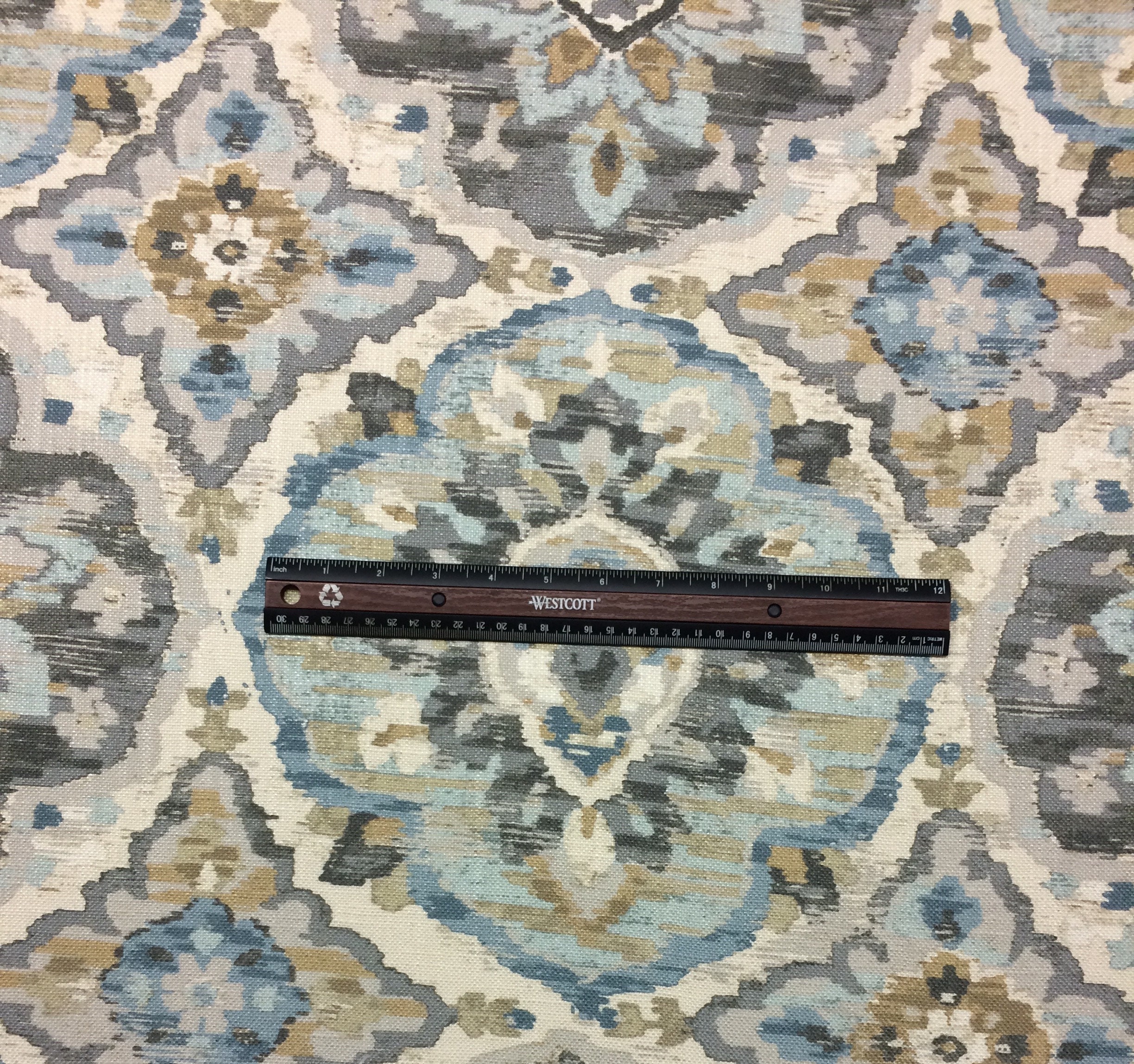 Ballard Designs BRISTOW BLUE Gray Watercolor Floral Geometric Drapery ...