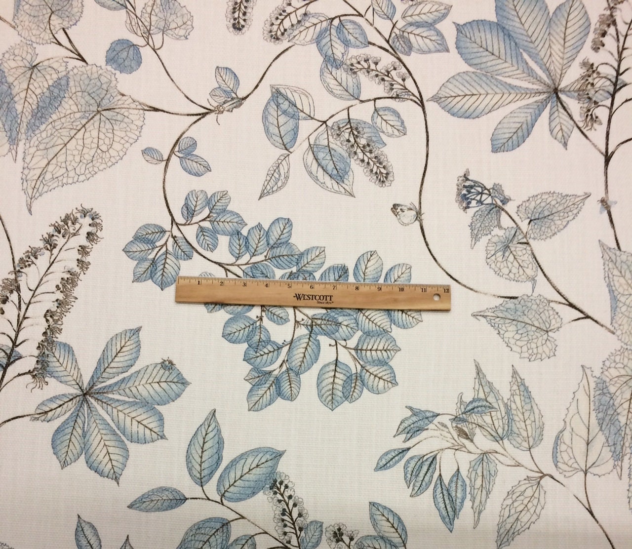 Ballard Designs BECCA CLOUD Blue Butterfly Leaf Vine Craft Pillow ...