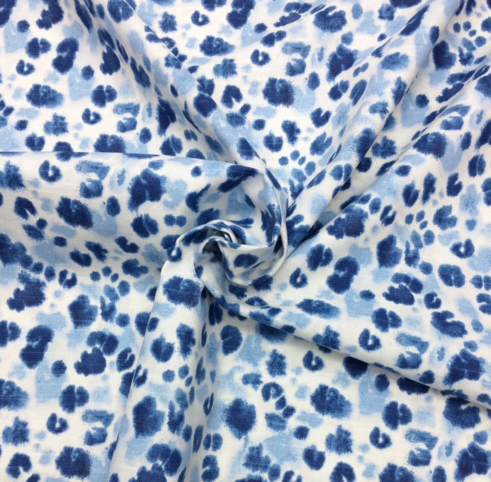 KELLY RIPA Cheetah Blue & White Leopard Animal Print Drapery | Etsy