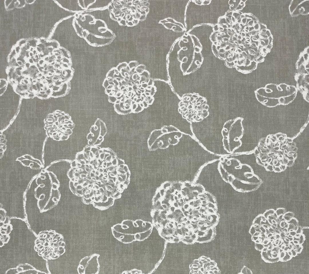 MAGNOLIA HOME ADELE Slate Gray Ivory Abstract Floral Upholstery Pillow ...