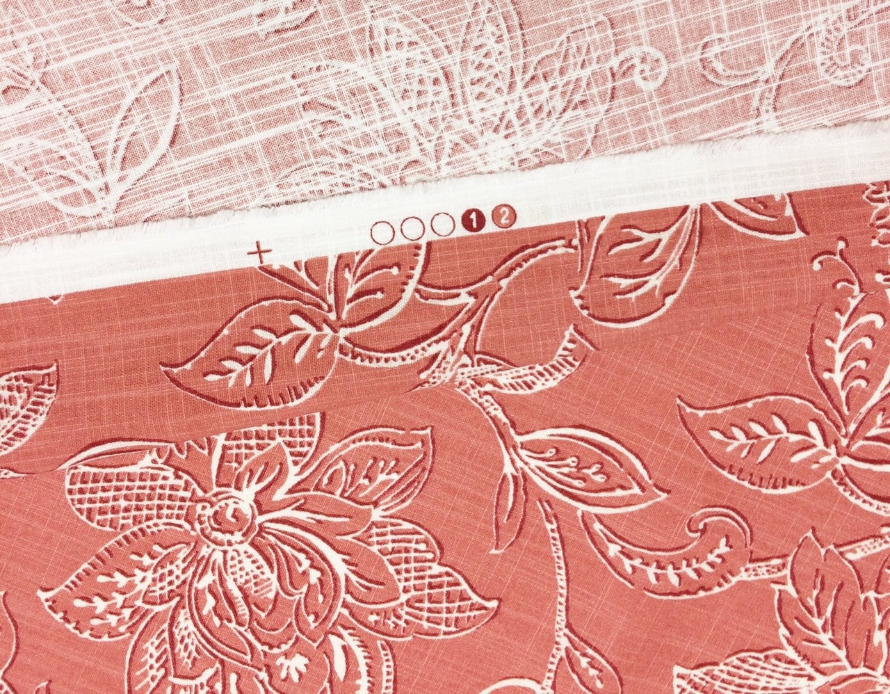 RICHLOOM BENSON CORAL Red White Jacobean Floral Vine Upholstery Pillow ...