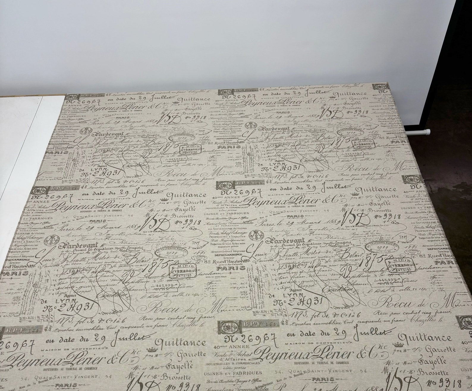Ballard Designs DOCUMENT BROWN French Script Designer Craft Pillow ...