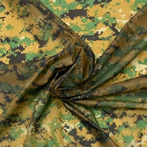 MARPAT WOODLAND 70D Nylon Ripstop Military Spec USMC Logo Camo Multiuse ...