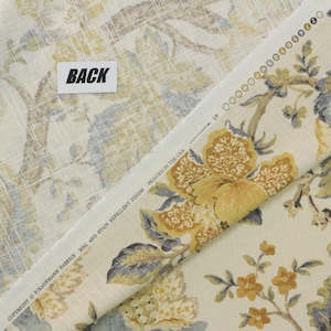 Ballard Designs SAYER YELLOW Jacobean Florals Gold Flower Linen Drapery ...