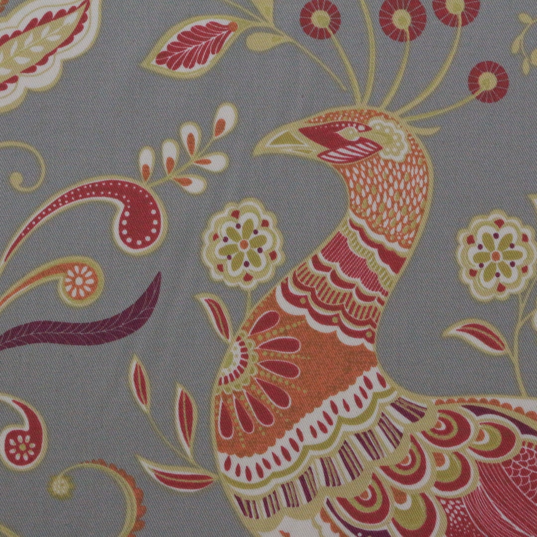 RICHLOOM FANTASY ANGORA Beige Quail Bird Floral Cotton Twill Pillow ...