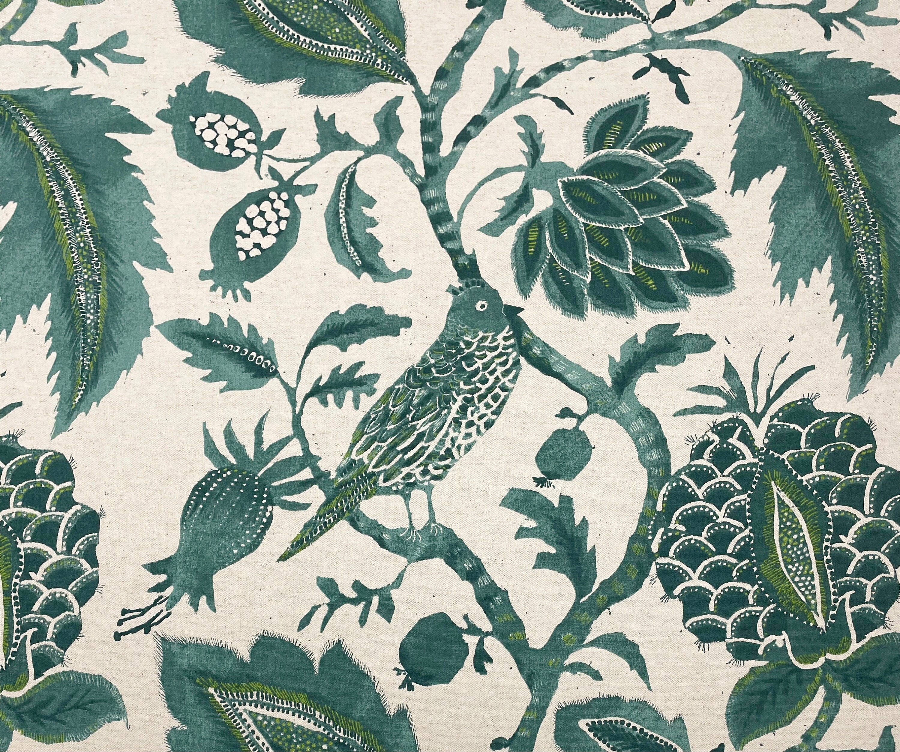 RICHLOOM NIGHTINGALE MALLARD Teal Blue Natural Bird Vine Floral Pillow ...