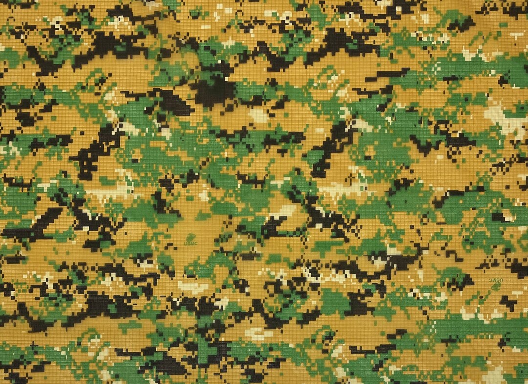 MARPAT WOODLAND 70D Nylon Ripstop Military Spec USMC Logo Camo Multiuse ...