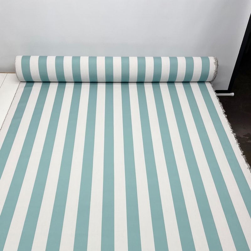 Aqua Striped Fabric - Etsy