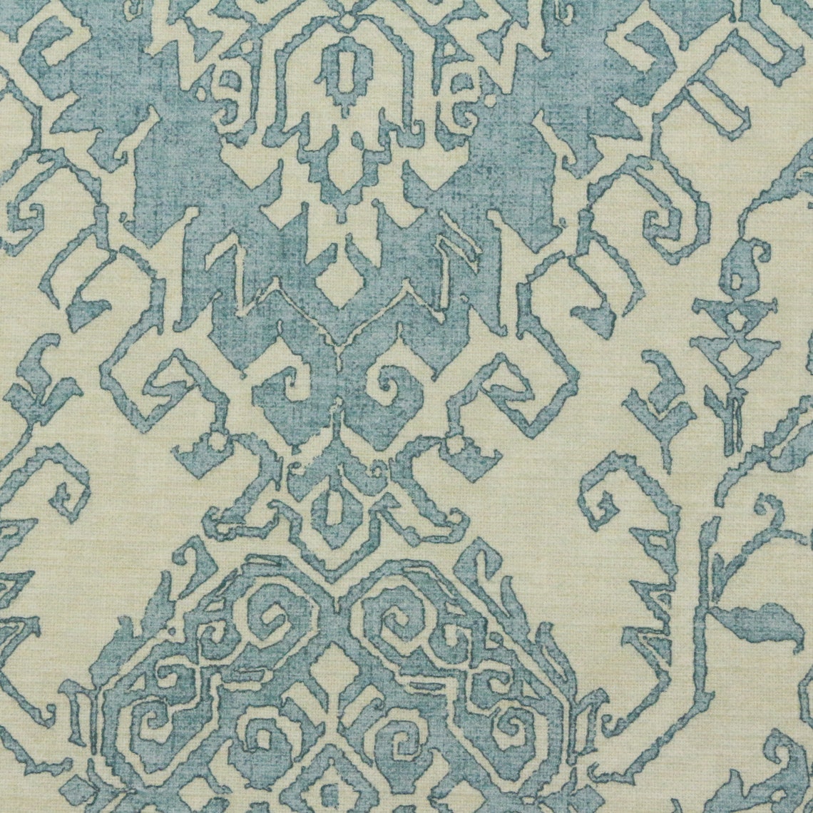 Ballard Designs BALINESE GLACIER Blue Cream Floral Geometric | Etsy