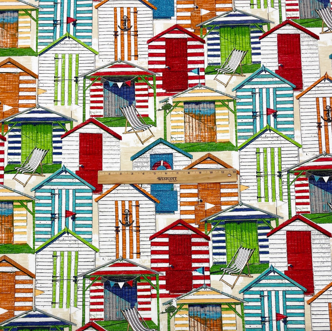 Richloom BEACH HUTS CABANA Green Red Orange Town Outdoor Indoor ...