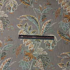 Ballard Designs CANDICE TUMERIC Gray Luxurious Floral 100% Linen ...