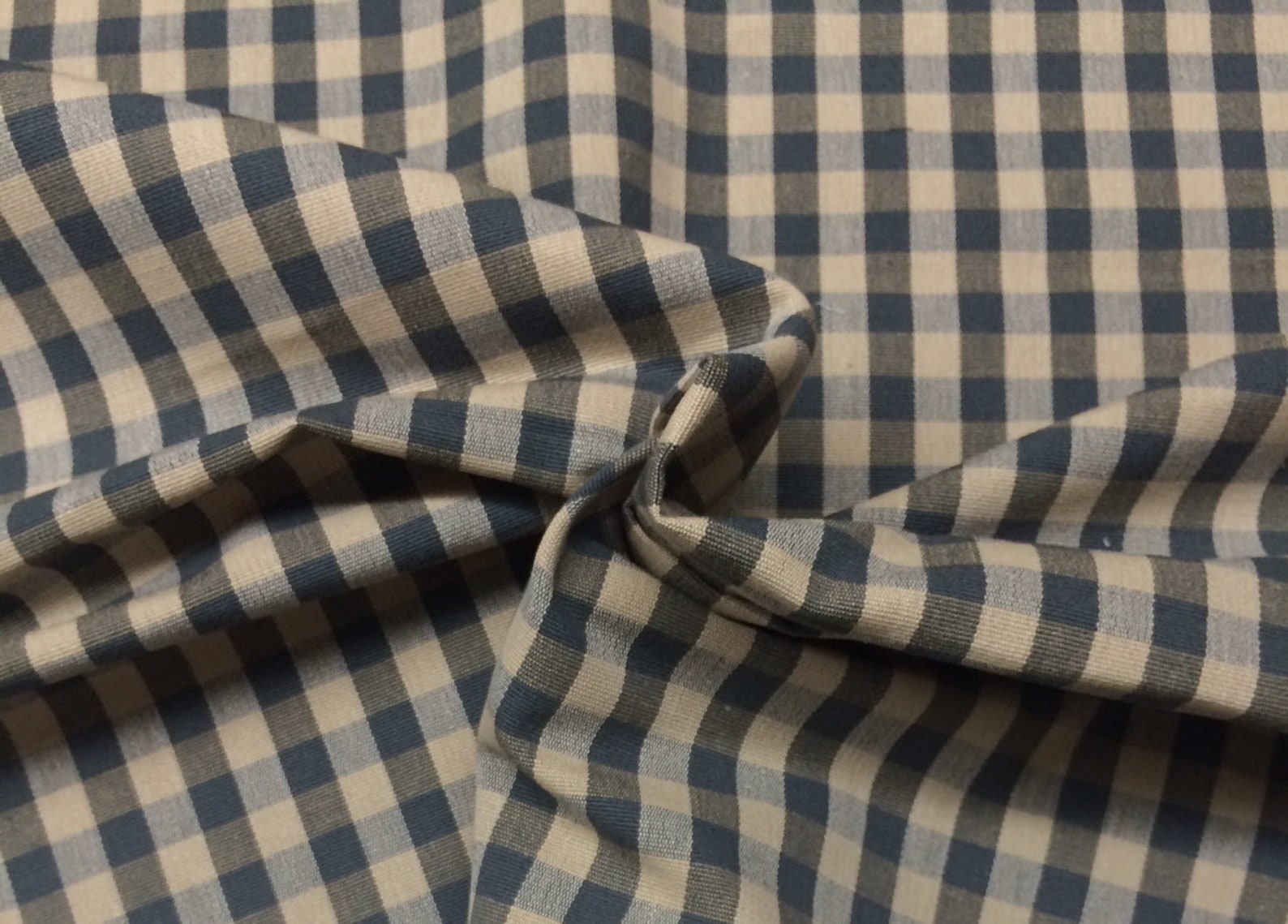 Ballard Designs SMALL CHECK GRAY Cream Checker 100% Cotton - Etsy