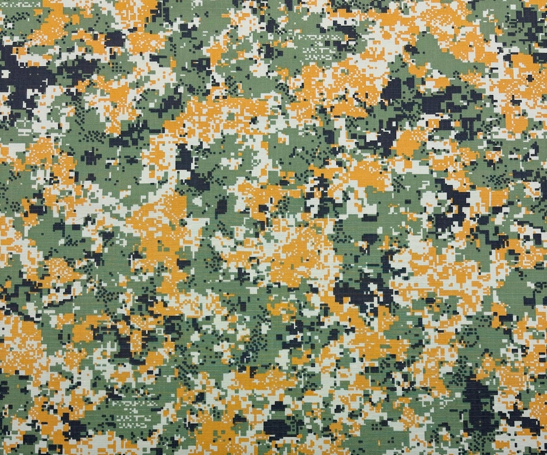 Digital CAMO Orange Green Military Camo Craft Apparel Uniform Bags Tear ...