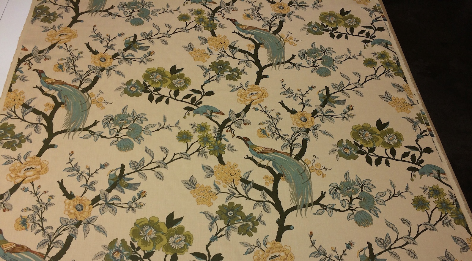 Ballard Designs WILLA PARCHMENT Exotic Bird Floral 100% Linen - Etsy