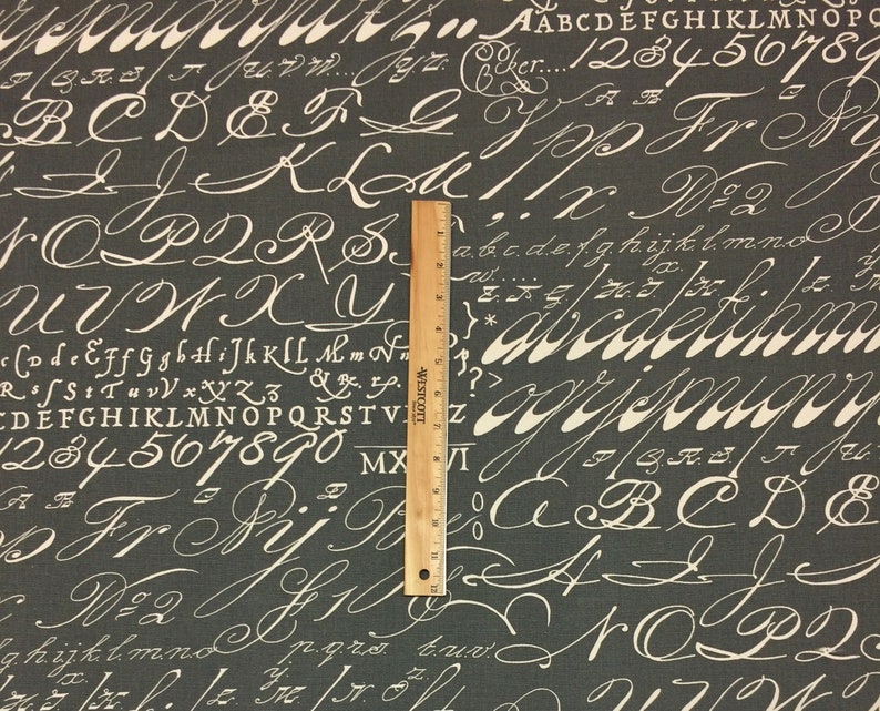 Lacefield Designs CHALKBOARD SLATE Gray Alphabet ABC Cursive | Etsy