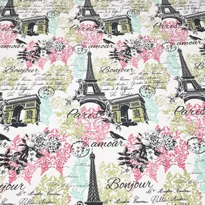 France Paris Script Pink Green Eiffel Tower Arc De Triumph Postage ...