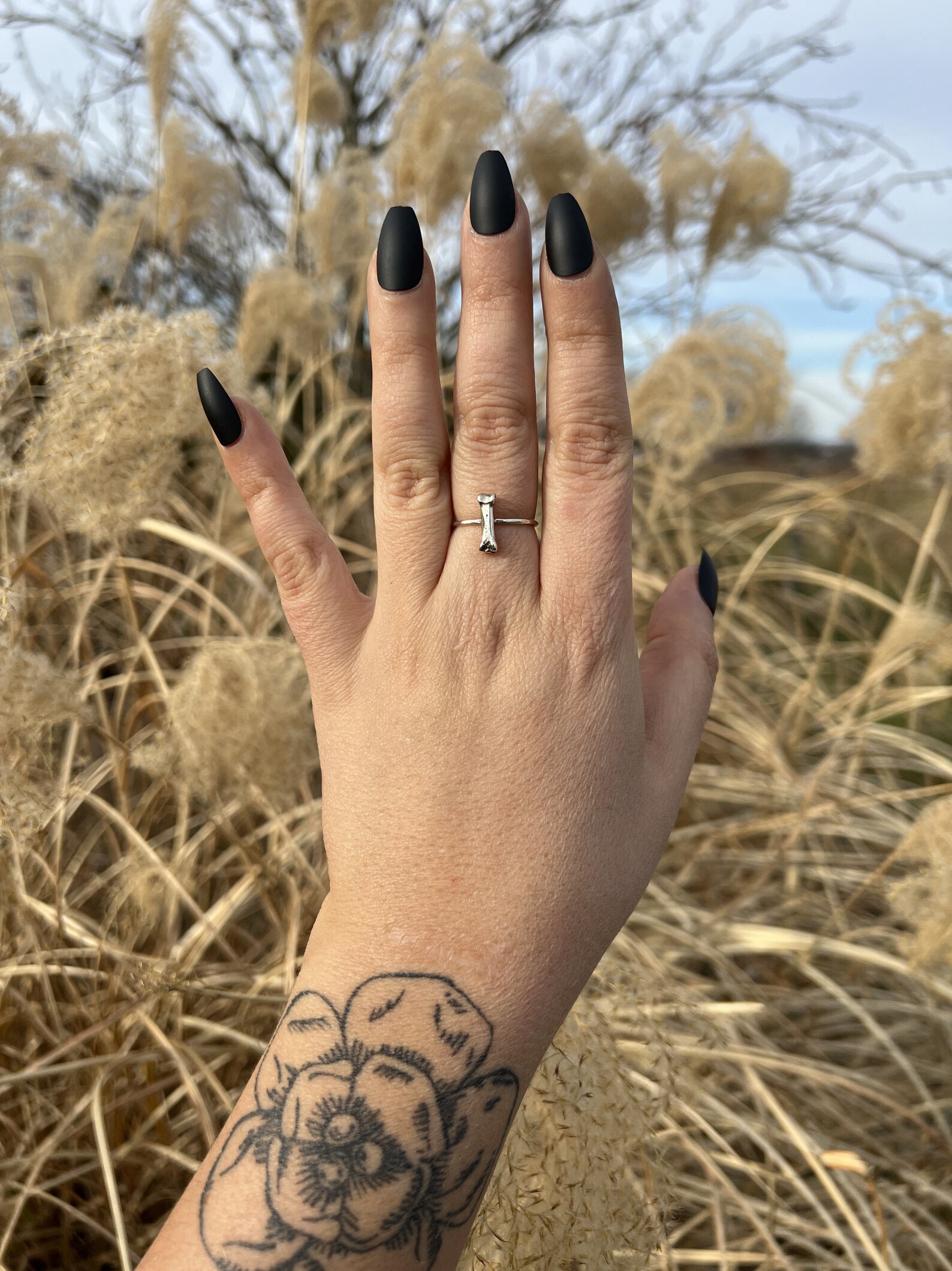 Fox Toe Bone Ring Short, Sterling Silver, Bone Jewelry, Silver Rings ...