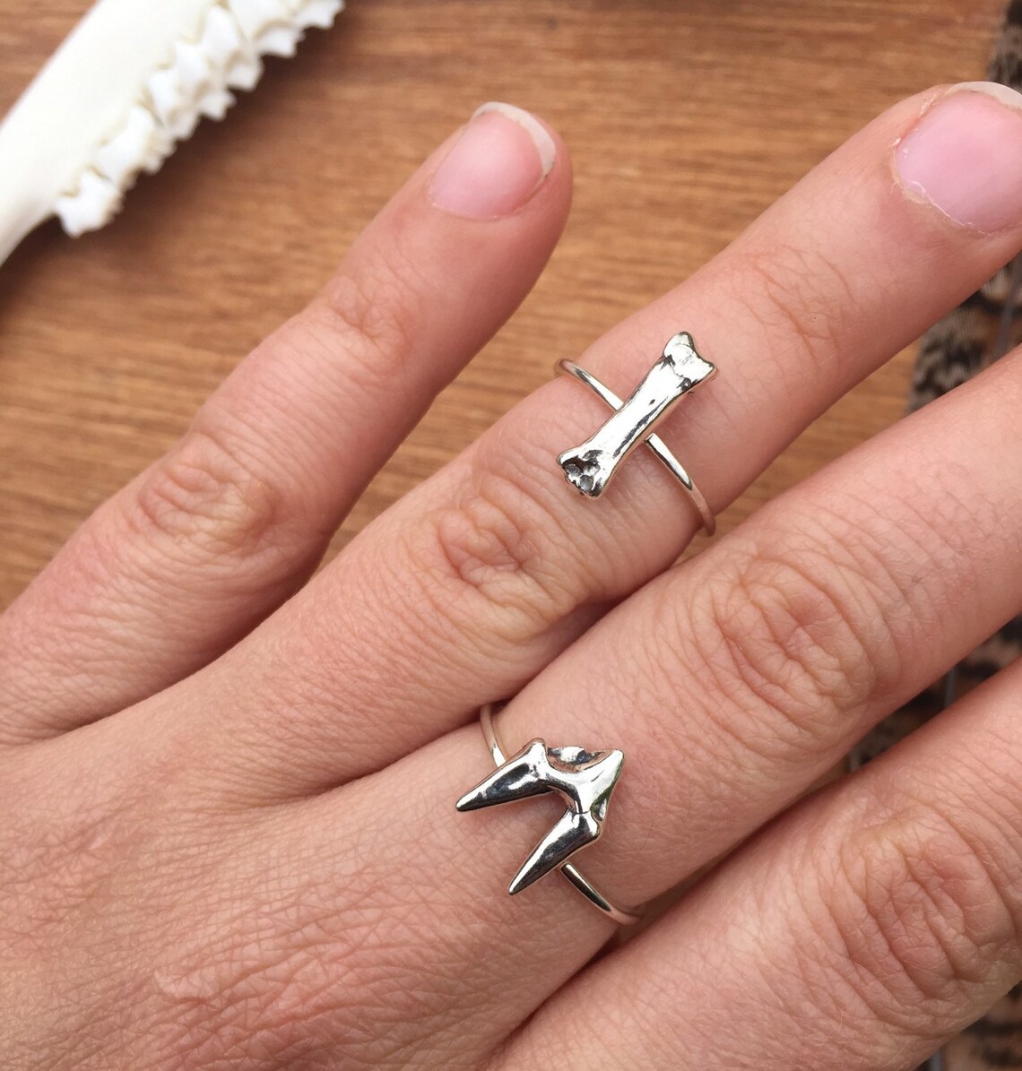 Fox Toe Bone Ring Short, Sterling Silver, Bone Jewelry, Silver Rings ...