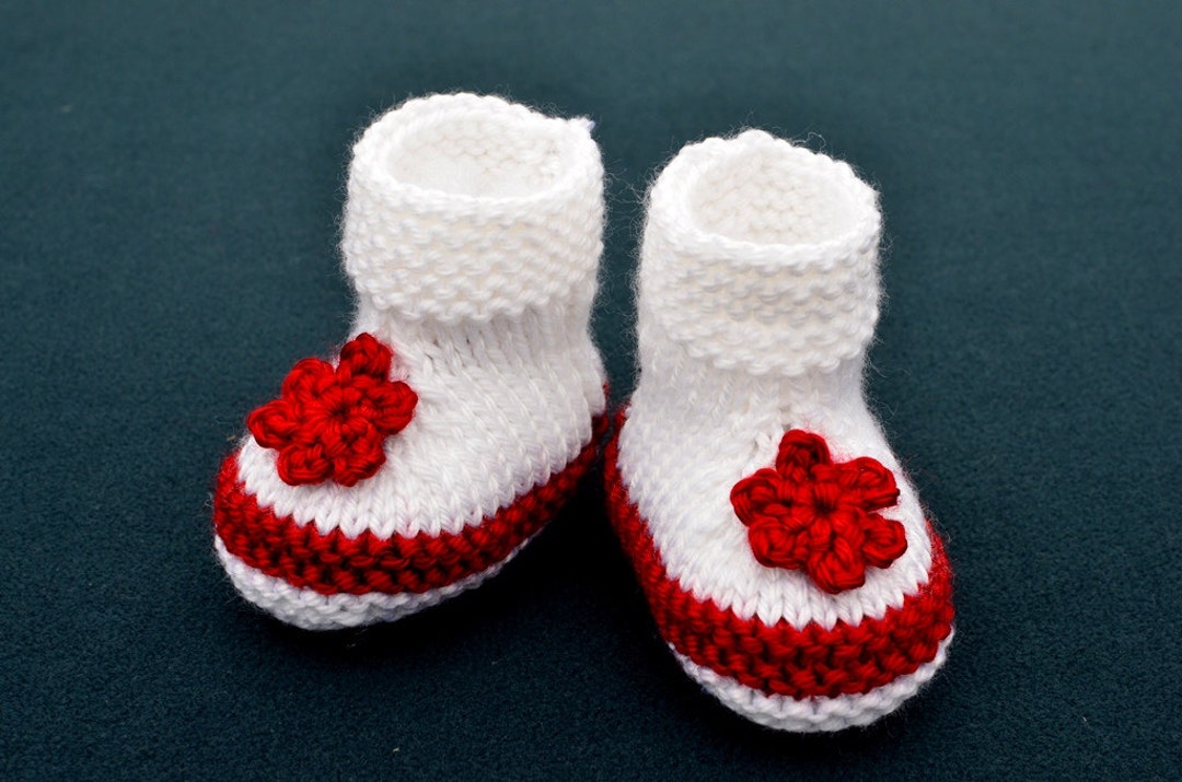 Knitting Pattern Only - Two Colors Simple Baby Booties - Etsy