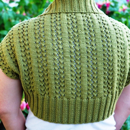 Knitting Pattern Only Diamond Rib Lace Bolero all Sizes - Etsy