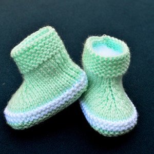 Knitting Pattern Only - Two Colors Simple Baby Booties - Etsy