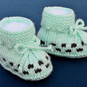 Knitting Pattern Only - Two Colors Checks Baby Booties - Etsy