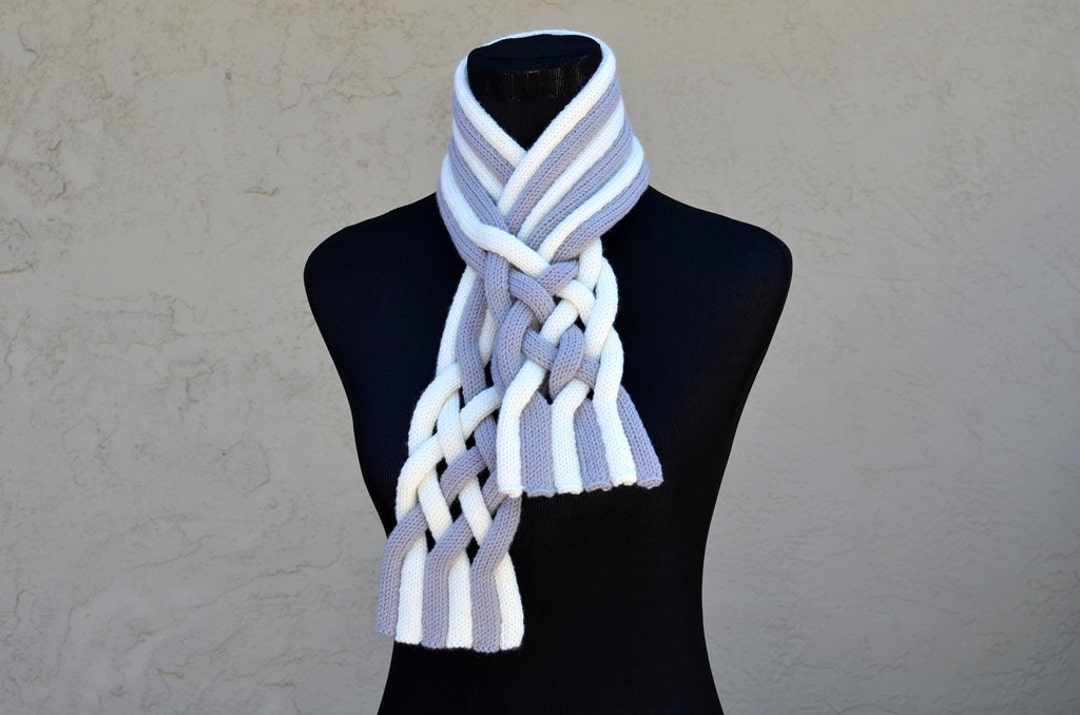 Knitting Pattern Only - Braided String Scarf - Etsy