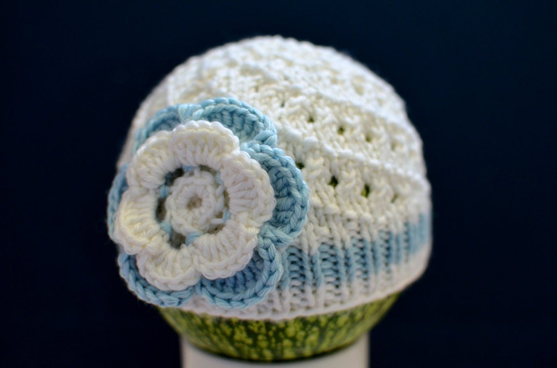 Diagonal Lace Baby Hat Knitting Pattern (PDF Download) - Etsy