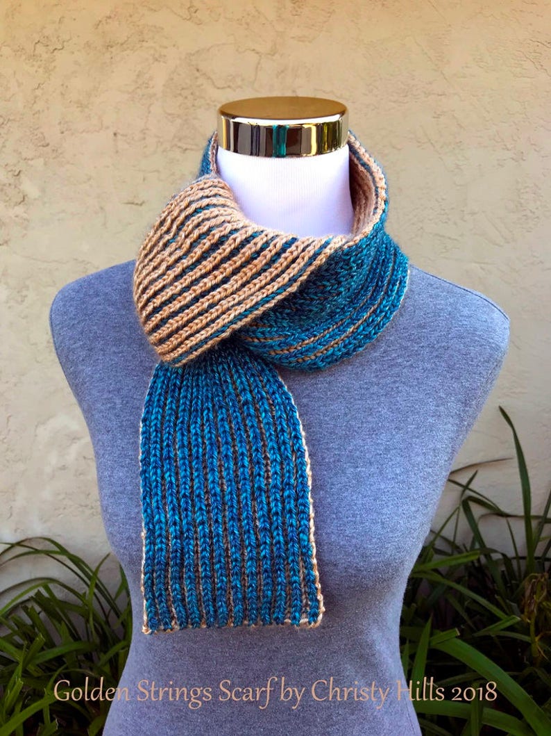 Knitting Pattern Only Golden Strings Scarf - Etsy