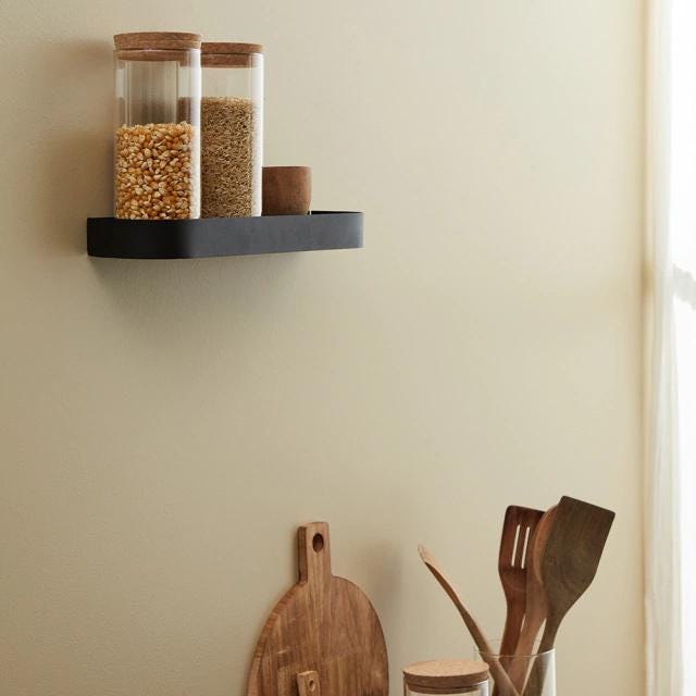 Floating Spice Rack Wall Mounted Minimalistic Industrial Style Kitchen ...