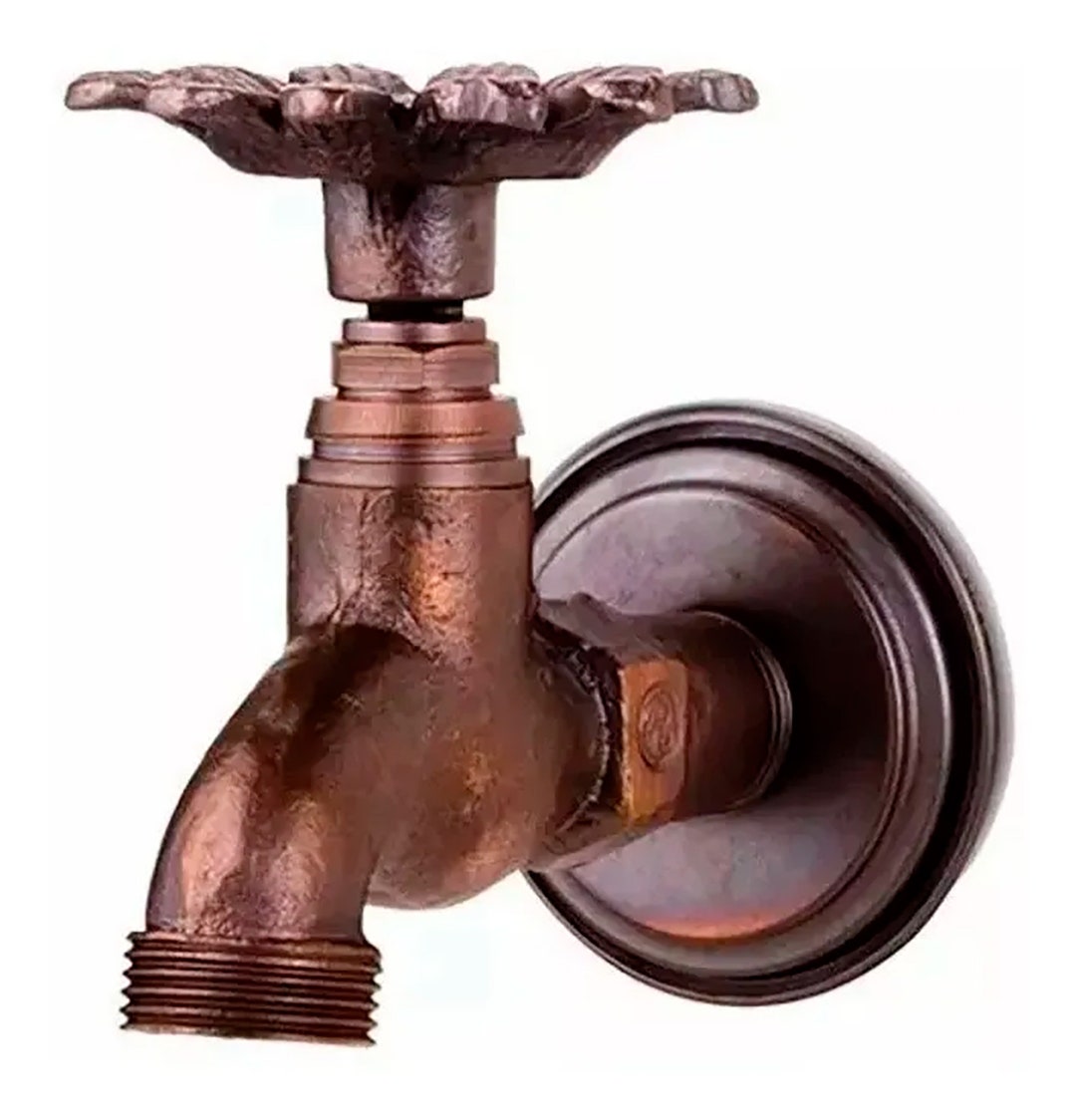 Garden Patio Wall Water Tap Solid Bronze Flower Daisy - Etsy